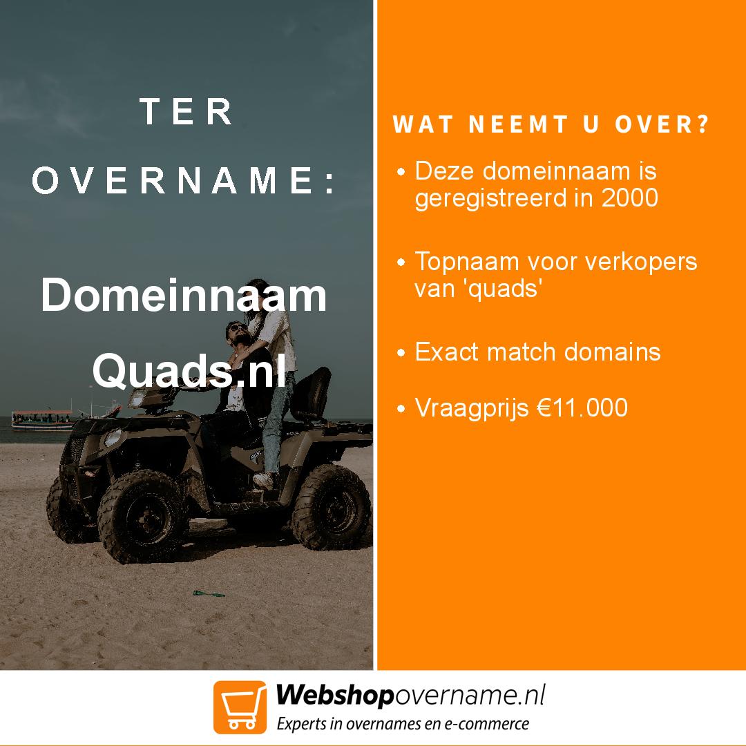 Ter overname: Domeinnaam Quads.nl - Jaaromzet € - Meer informatie en ...