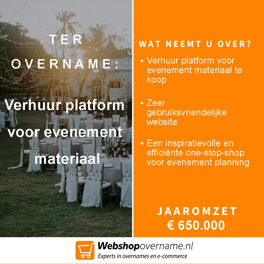 Ter overname: Verhuur platform voor evenement materiaal - Jaaromzet € ...